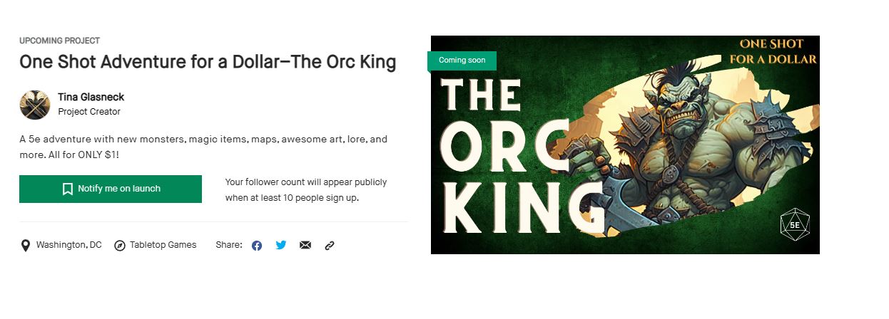 One Shot Adventure: The Orc King ⋆ Tina Glasneck, USA Today Bestselling ...